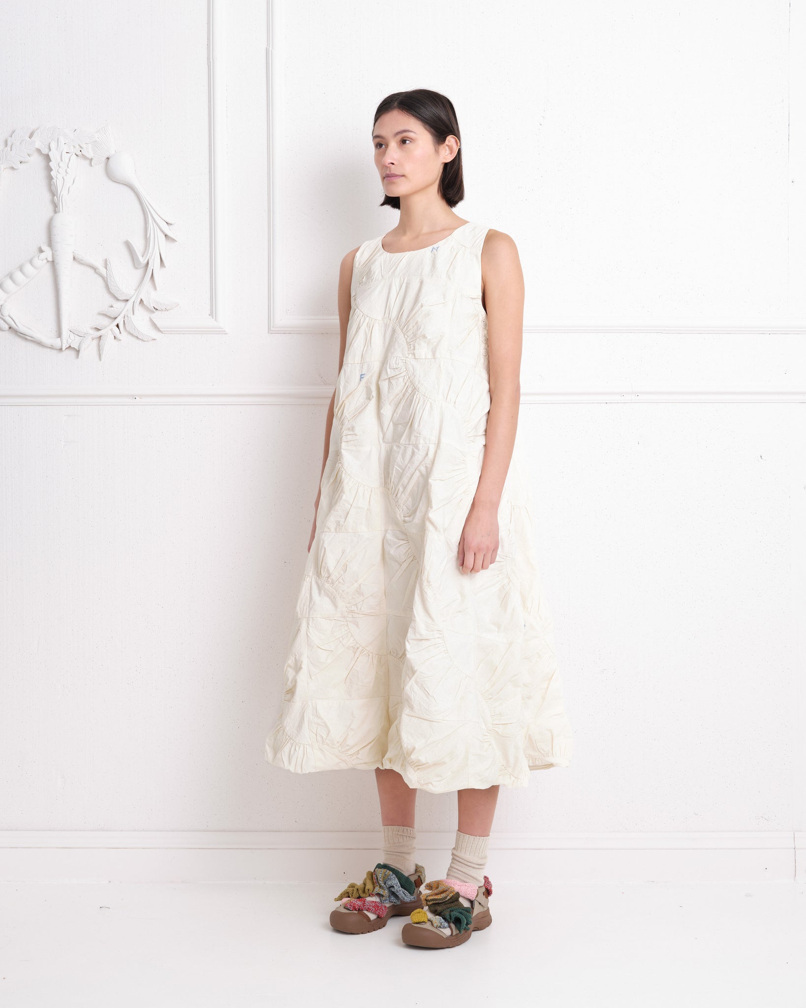 Bunny Dress - Ecru Wandering Patchwork – Story mfg.