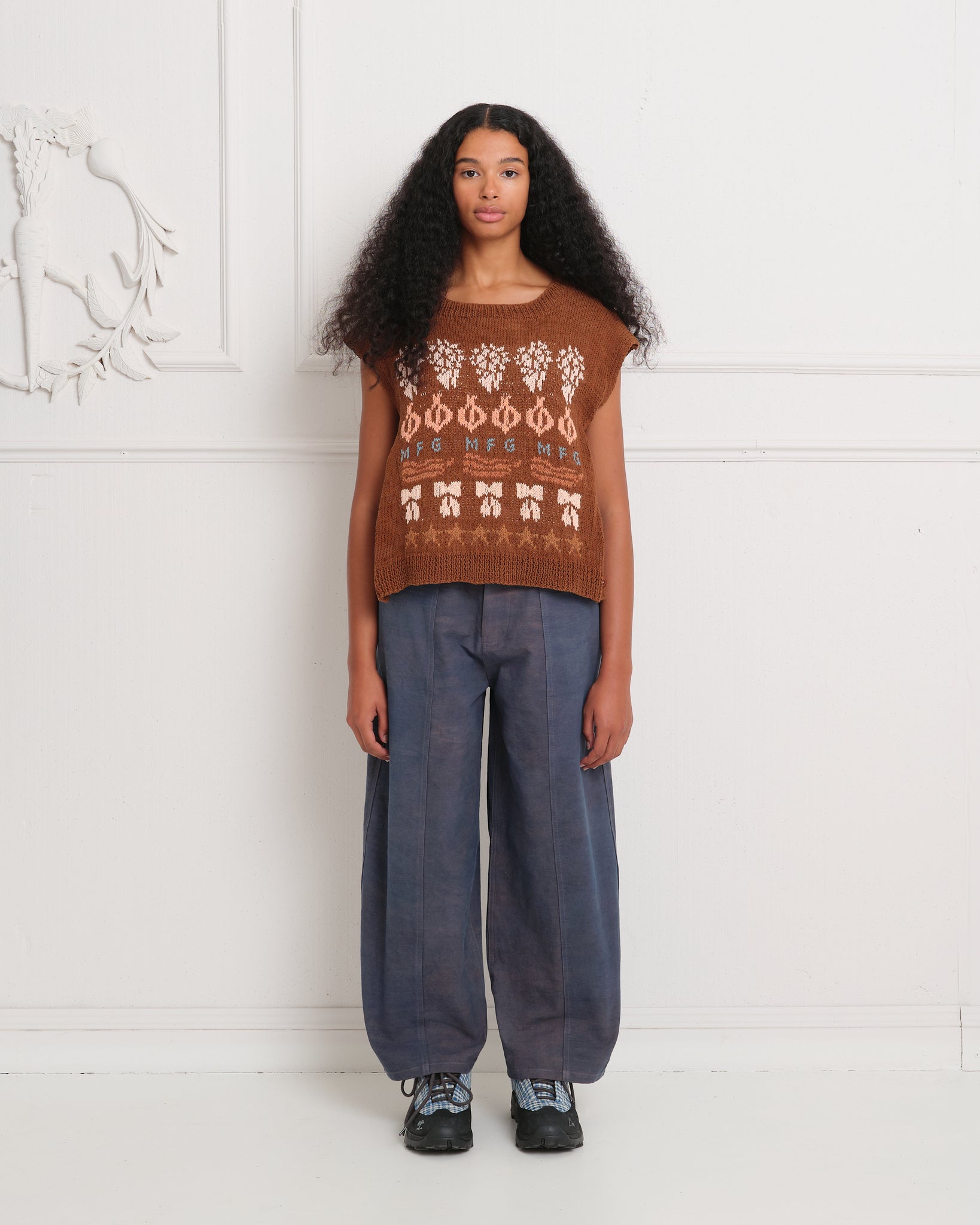 Button Knit Vest - Brown Contest – Story mfg.