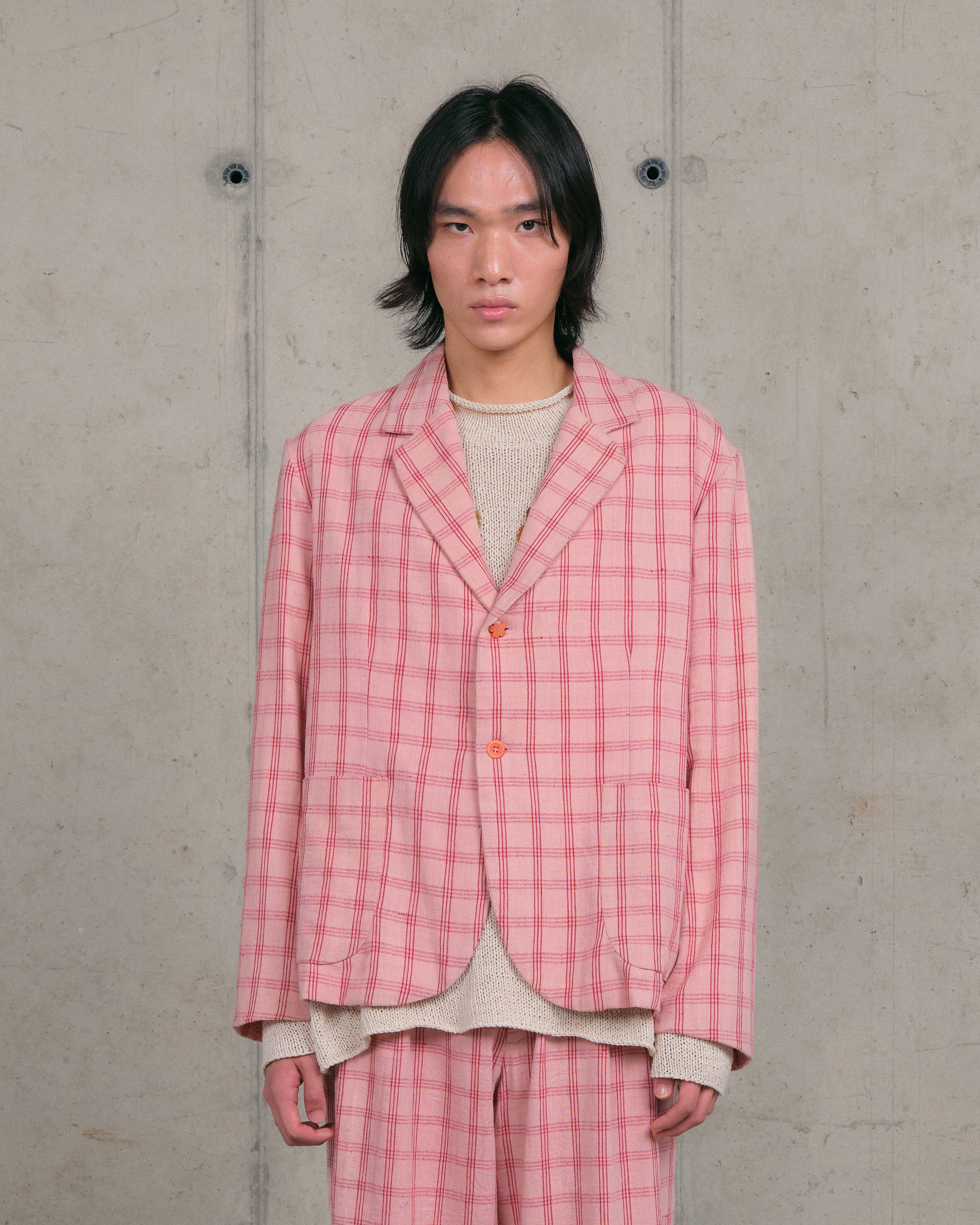 Shale Jacket - Pink Check Handloom – Story mfg.